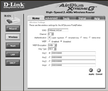 Enabling Security Features on a D-Link DI-624 AirPlus 2.4GHz Xtreme G ...