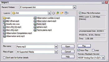 Chapter 3: Importing, Recording, Playback | GlobalSpec