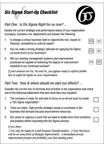 Appendix: Six Sigma Job Aids and Worksheets | GlobalSpec